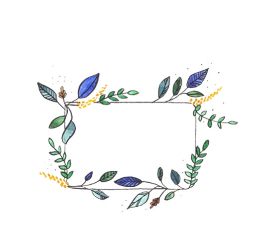 手绘花卉边框 包站长